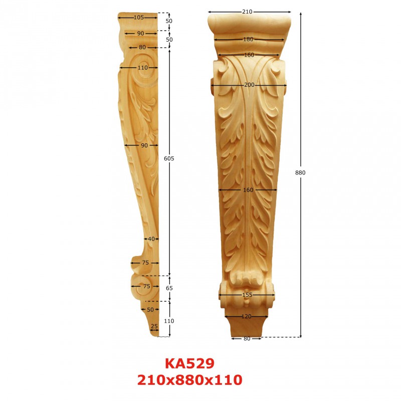 Capitello KA529 | Ornamenti in legno per mobili - Candidus Prugger