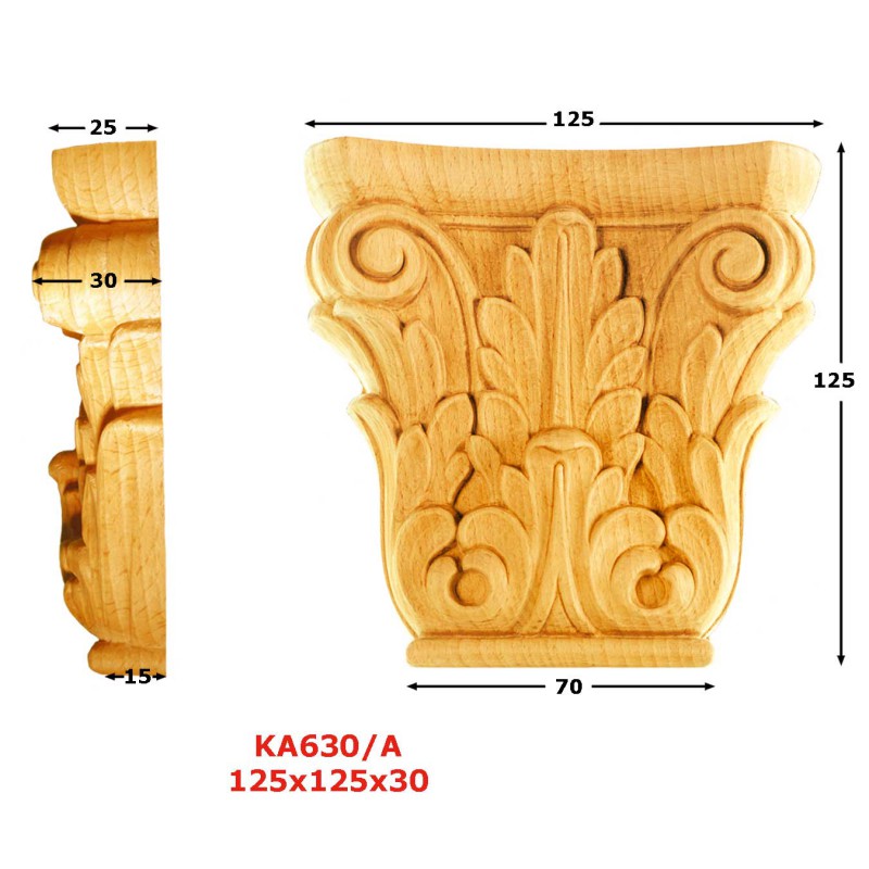 Capitello KA630/A | Ornamenti in legno per mobili - Candidus Prugger